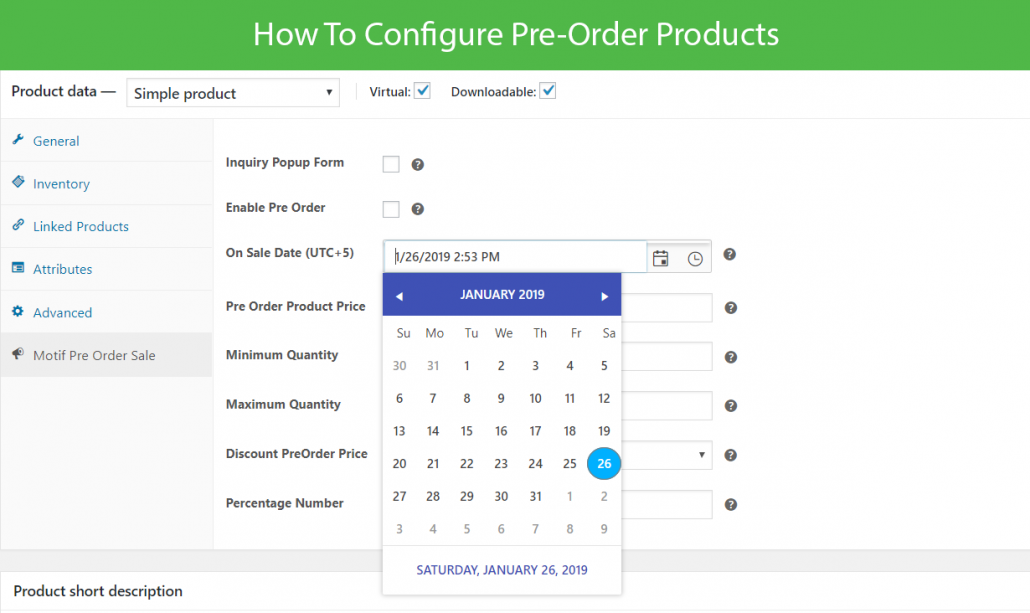 WooCommerce Pre-Order Sales, Bulk Discount & Time Counter - Motif Creatives